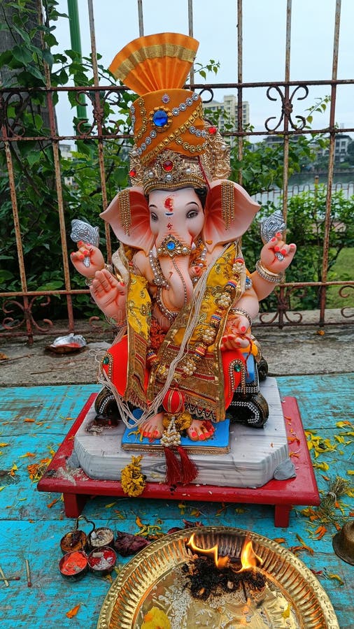 Ganpati Bappa morya stock image. Image of mythology - 257471029