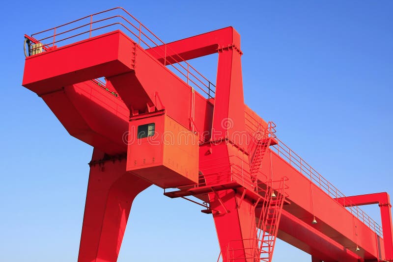 Gantry crane stock image. Image of engine, cabin, gear - 13430599