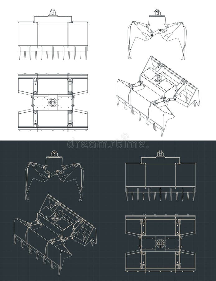 Gantry Crane Grab Blueprints Stock Vector - Illustration of assembly ...