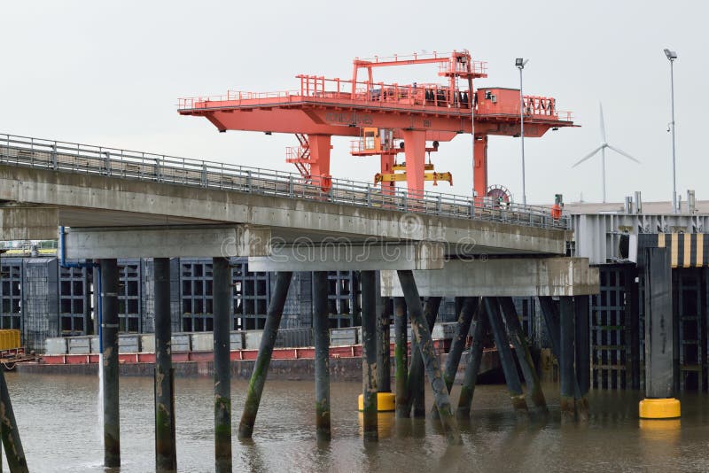 Gantry Crane Loading Container Editorial Photography - Image of ...