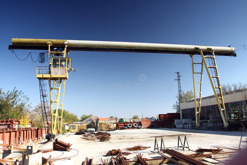 Gantry crane stock photo. Image of yellow, rope, hook - 40890930