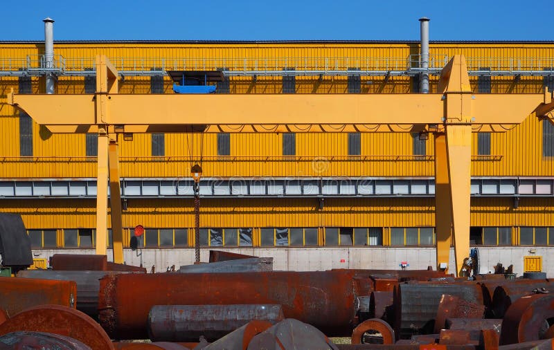 Gantry crane in factory stock photo. Image of interior - 42692924