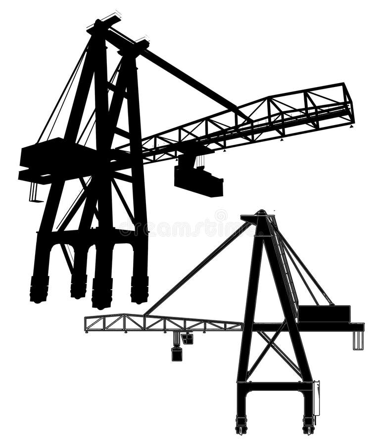 Gantry Crane Vector 01 stock illustration. Illustration of container ...