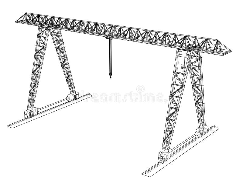 Gantry Crane Wire Frame Vector Stock Illustrations – 152 Gantry Crane ...