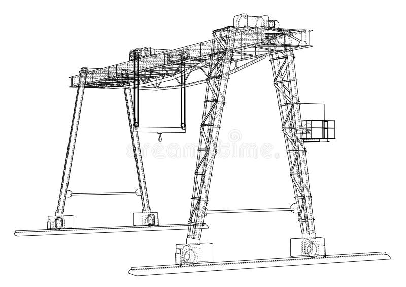 Gantry Crane Wire Frame Vector Stock Illustrations – 152 Gantry Crane ...