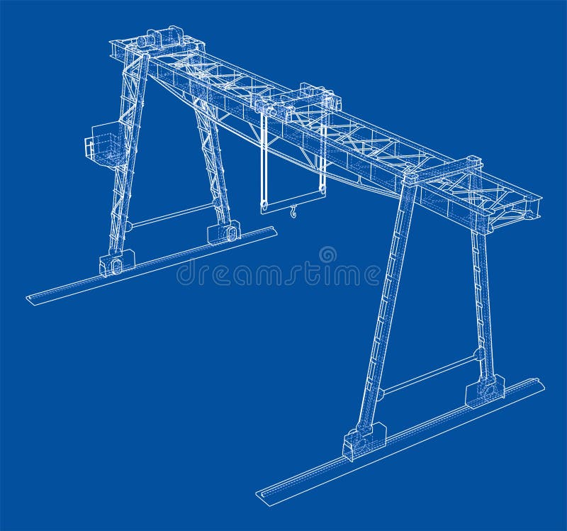 Gantry Crane Wire Frame Vector Stock Illustrations – 152 Gantry Crane ...