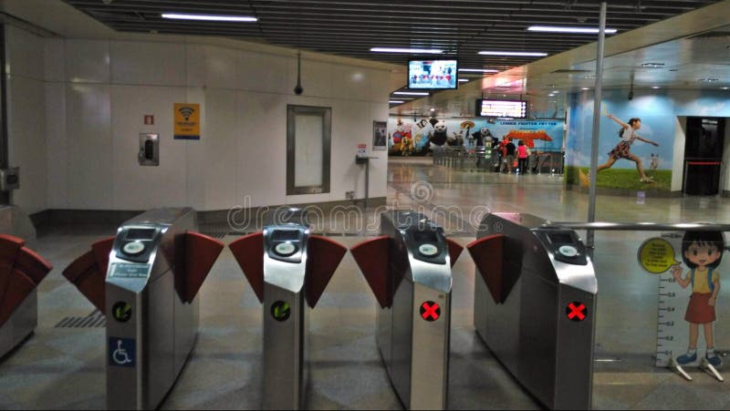 Gantry gates - MRT station editorial photography. Image of friendly ...