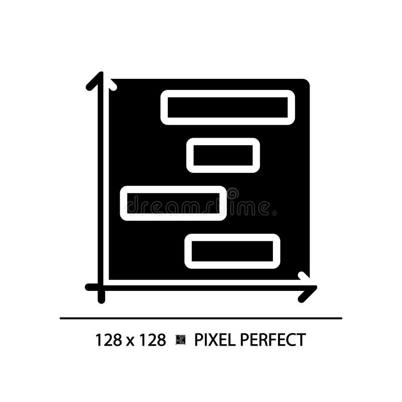 Gantt Chart Black Glyph Icon Stock Vector - Illustration of diagram ...
