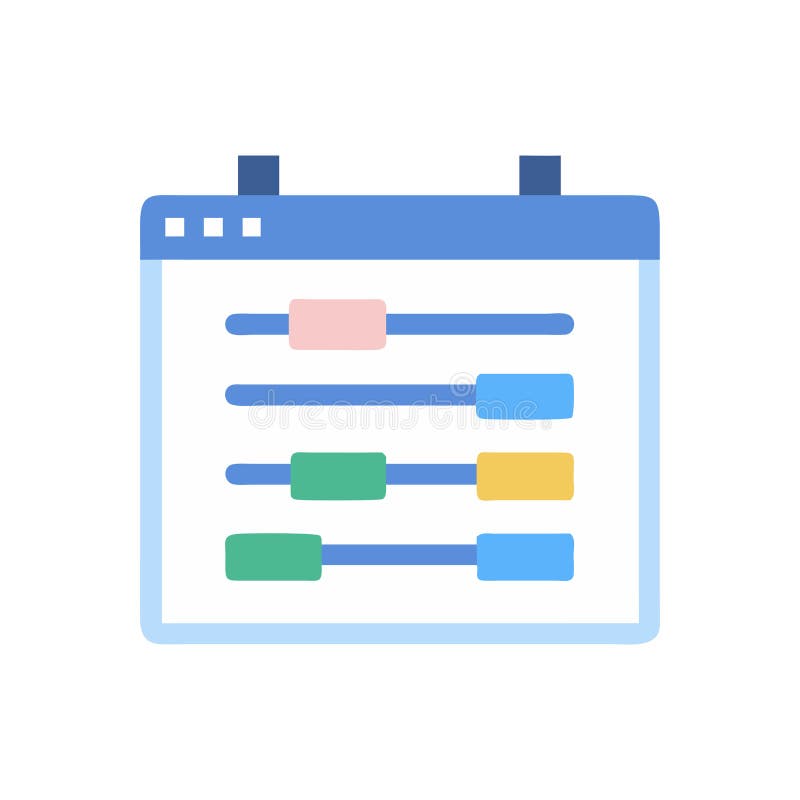 Gantt Chart Icon for Project Management Stock Illustration ...