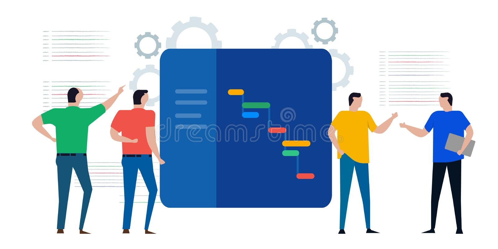Project Schedule Year Chart, Overview Planning Timeline Vector Diagram ...
