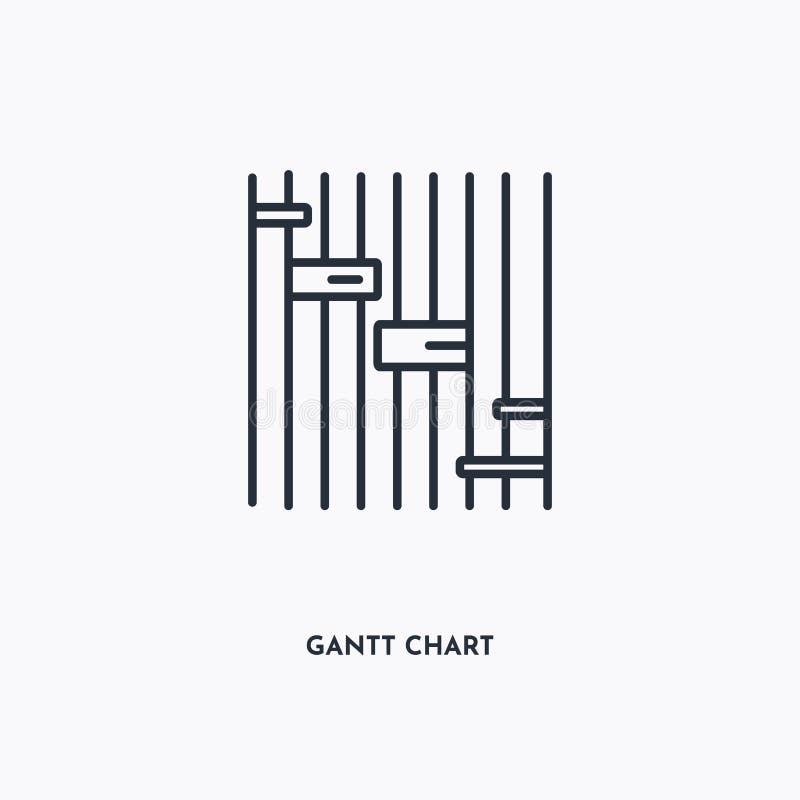 Gantt Icon Vector Sign and Symbol Isolated on White Background, Gantt ...