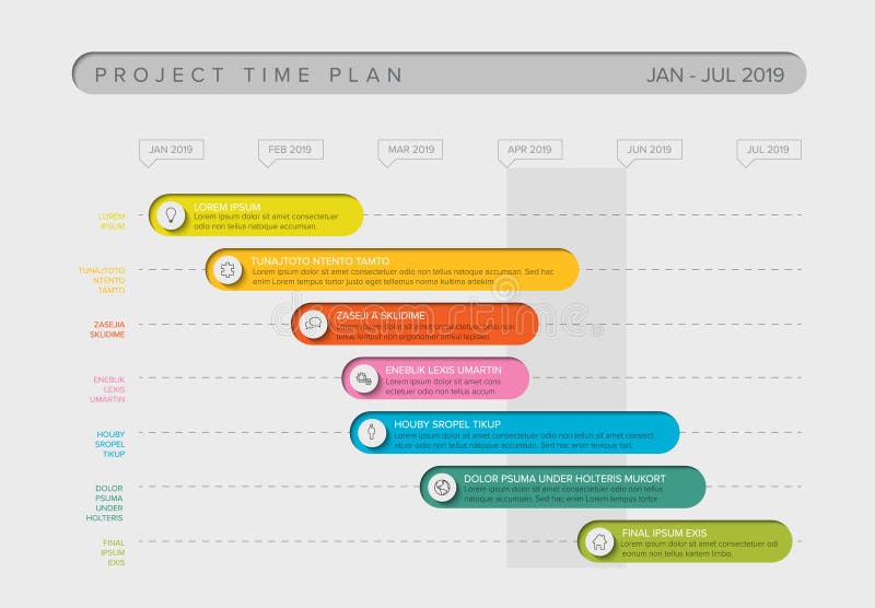 Gantt Project Production Timeline Graph Stock Vector - Illustration of ...