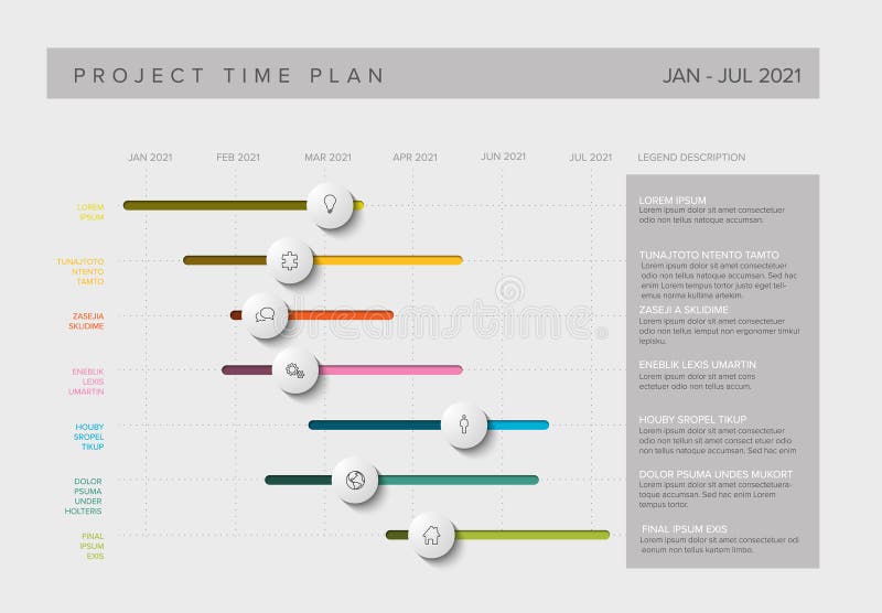 Gantt Project Production Timeline Graph Stock Vector - Illustration of ...