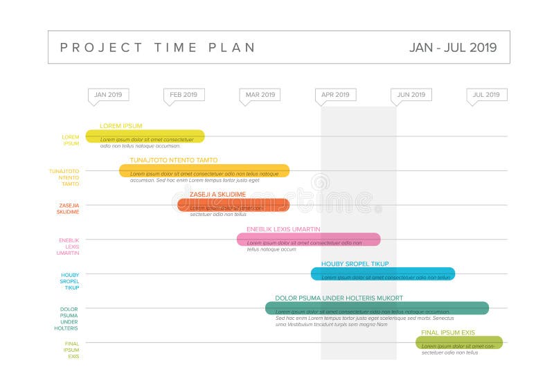 Gantt Project Production Timeline Graph Stock Vector - Illustration of ...