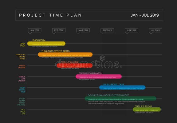 Gantt Project Production Timeline Graph Stock Vector - Illustration of ...