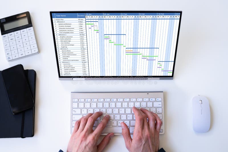 Gantt Gantt Software Project Stock Image - Image of finance, computer ...