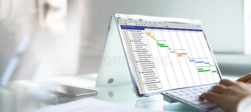 Gantt Gantt Software Project Stock Image - Image of chart, sheets ...