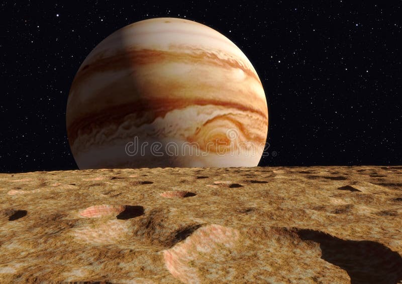 Ganymede Mond Jupiter stock abbildung. Illustration von dargestellt ...