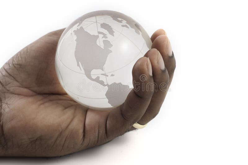 Ganze Welt in der Hand stockbild. Bild von getrennt, hintergrund - 33392995