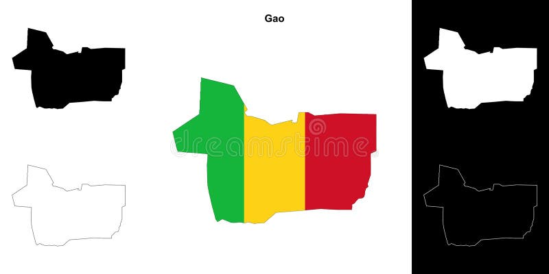 Gao outline map stock vector. Illustration of cartography - 356520283