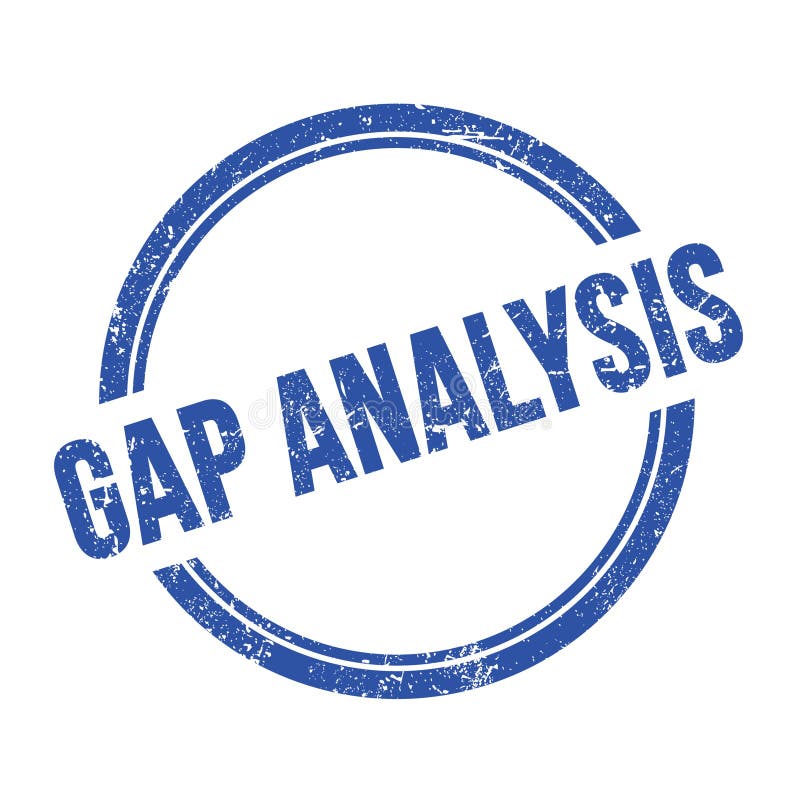 GAP ANALYSIS Text Written on Blue Grungy Round Stamp Stock Illustration ...