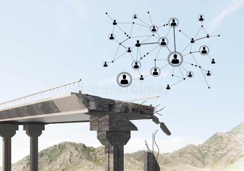 Damaged Stone Bridge As Idea for Problem and Social Connection Concept ...