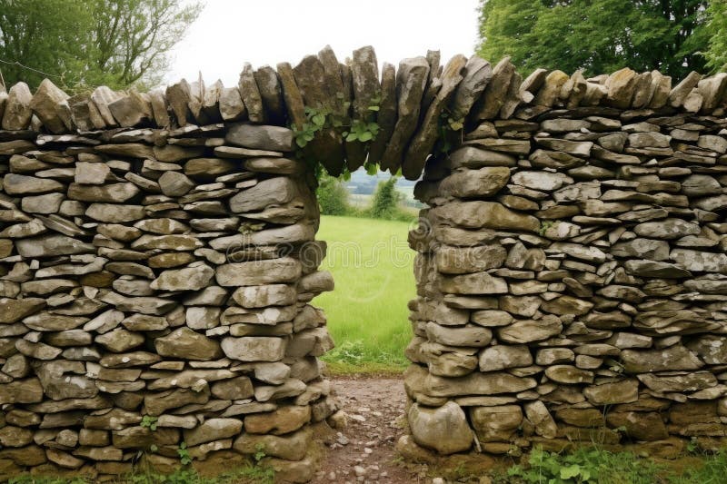 Gap in Dry Stone Wall Waiting for the Perfect Stone Stock Photo - Image ...