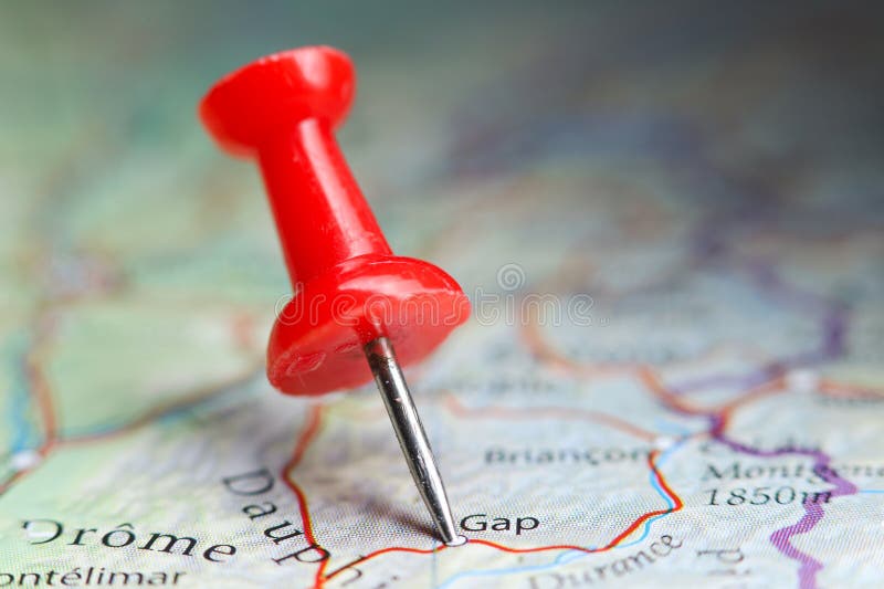 Gap, France pin on map stock photo. Image of macro, destination - 341876616