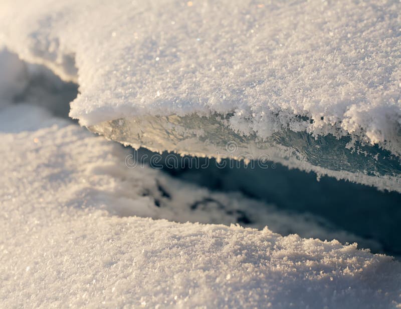 The Gap between the Ice Blocks. Winter Stock Photo - Image of ...
