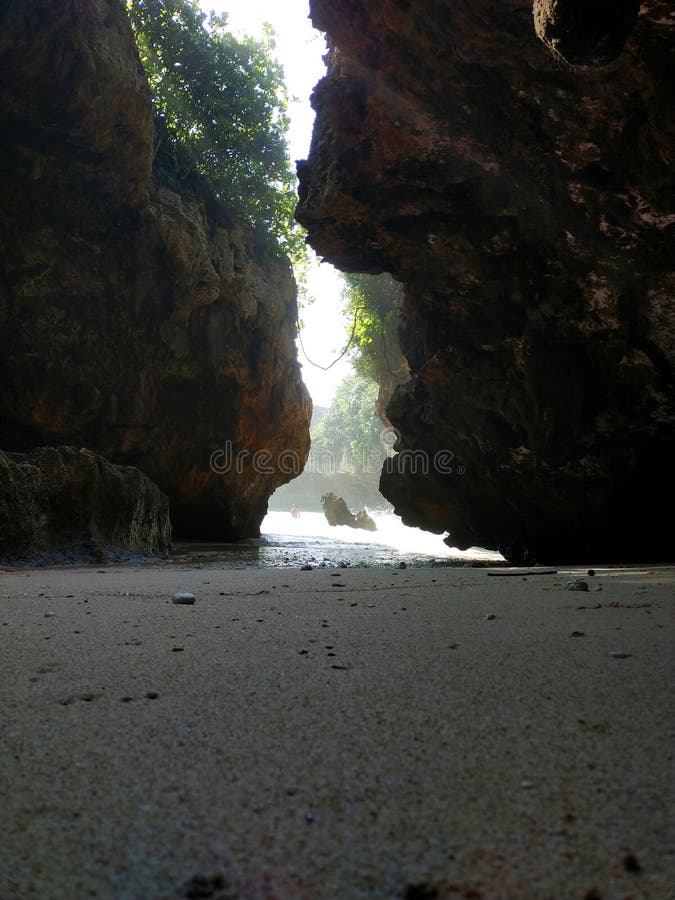 Gap in the Middle of the Cliff Stock Photo - Image of rock, view: 250373330