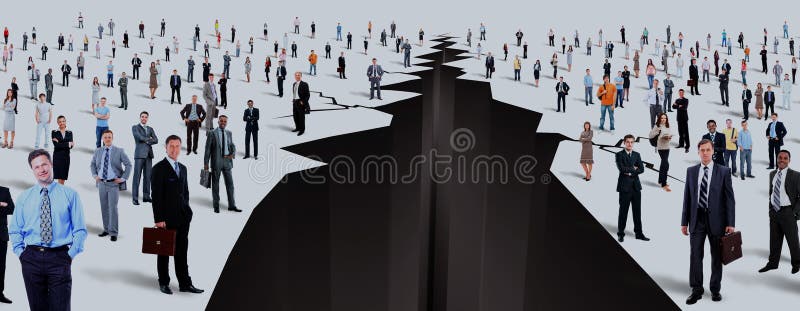 The Gap between Two Large Groups of People. Stock Image - Image of ...