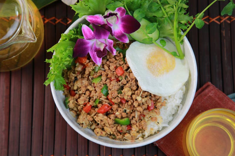 Gapao rice stock photo. Image of thai, rice, side, fried - 54785220