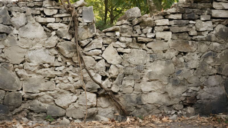 Gaps broken stone wall stock photo. Image of wall, weathered - 340038782