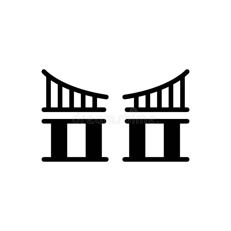 Black Solid Icon for Gaps, Interval and Divide Stock Illustration ...