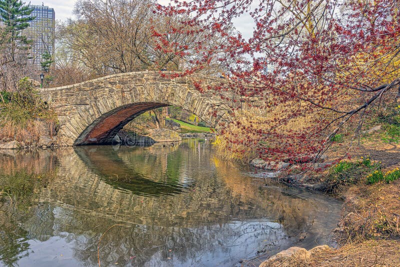 Gapstow Bridge in Central Park, Winter, Early Spring Stock Image ...