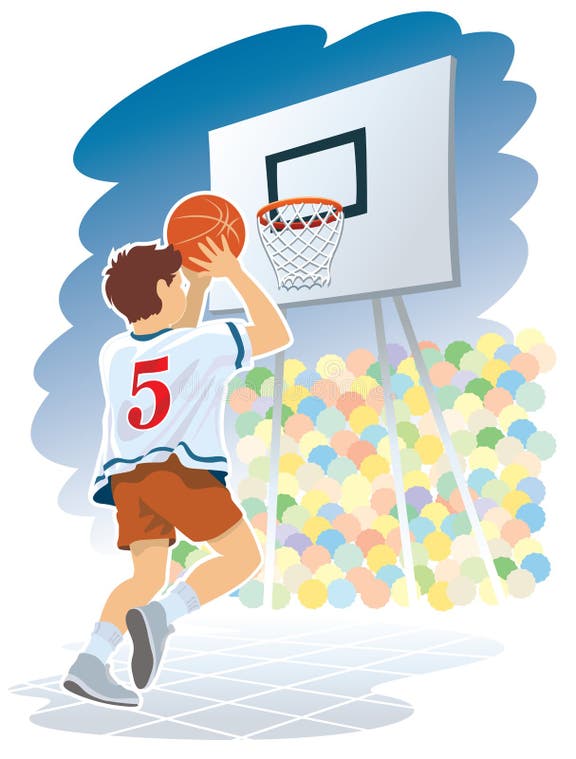 Garçon de basket-ball illustration de vecteur. Illustration du ...