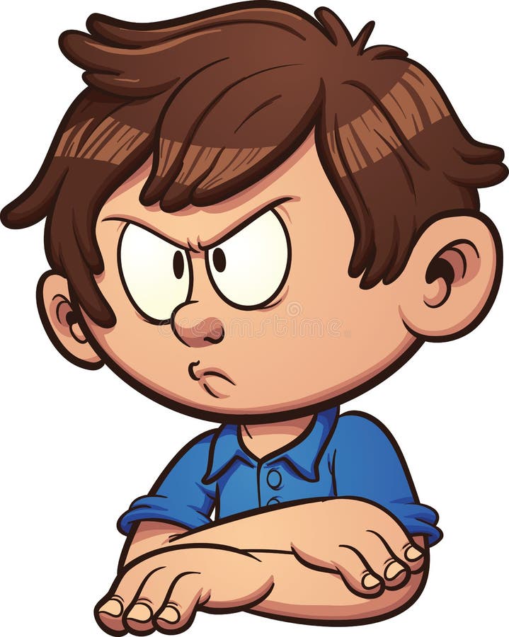 Garçon fâché illustration de vecteur. Illustration du pente - 65673764