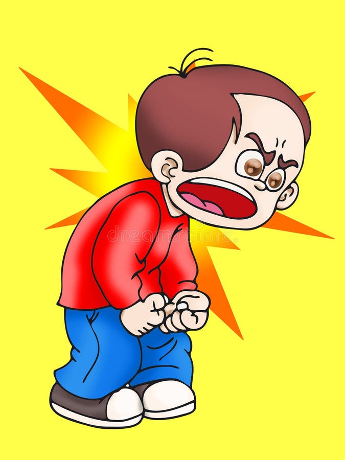 Garçon fâché illustration stock. Illustration du isolement - 8938543