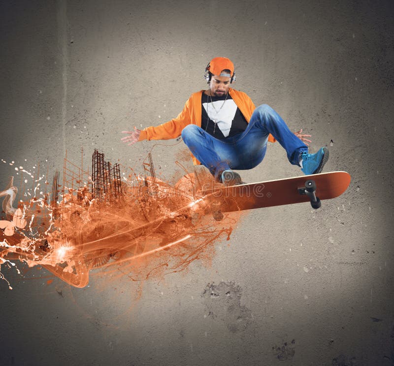 Garçon imprudent image stock. Image du patin, patineur - 51010095