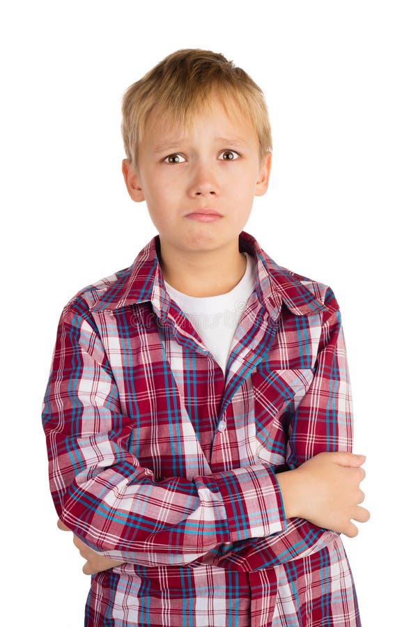 Garçon timide photo stock. Image du mignon, mauvais, renivellement ...