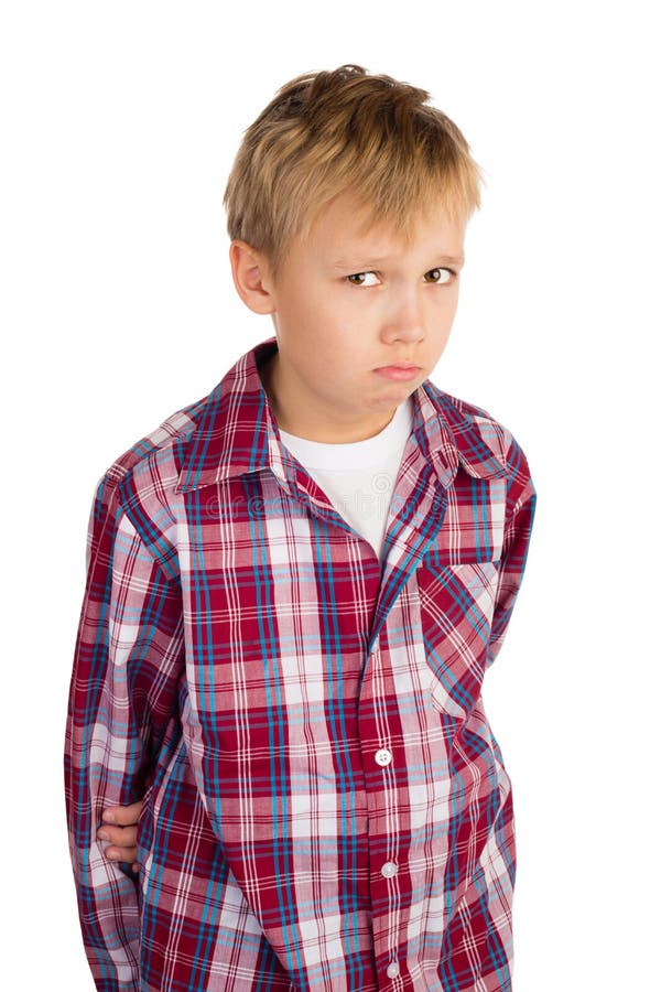 Garçon timide photo stock. Image du mignon, mauvais, renivellement ...