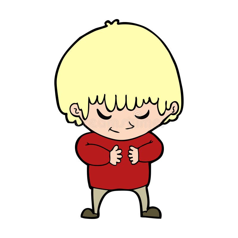 Garçon Timide De Bande Dessinée Comique Illustration Stock ...