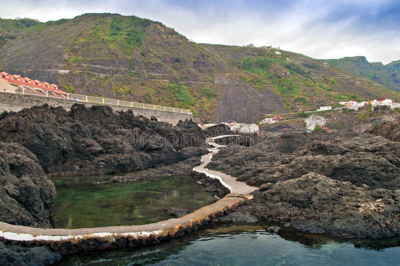 Garachico pools stock photo. Image of town, natural, water - 22084224