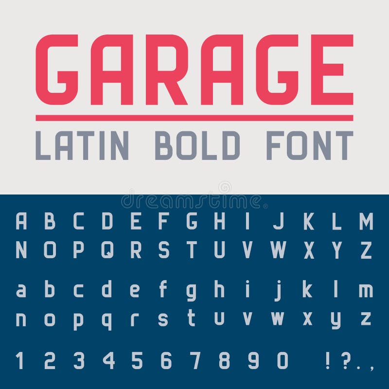 Garage bold font stock vector. Illustration of sign, symbol - 86382973