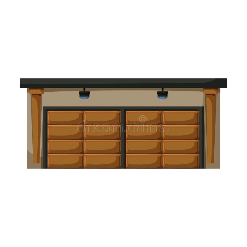 Garage of Building Vector Icon.Cartoon Vector Icon Isolated on White ...