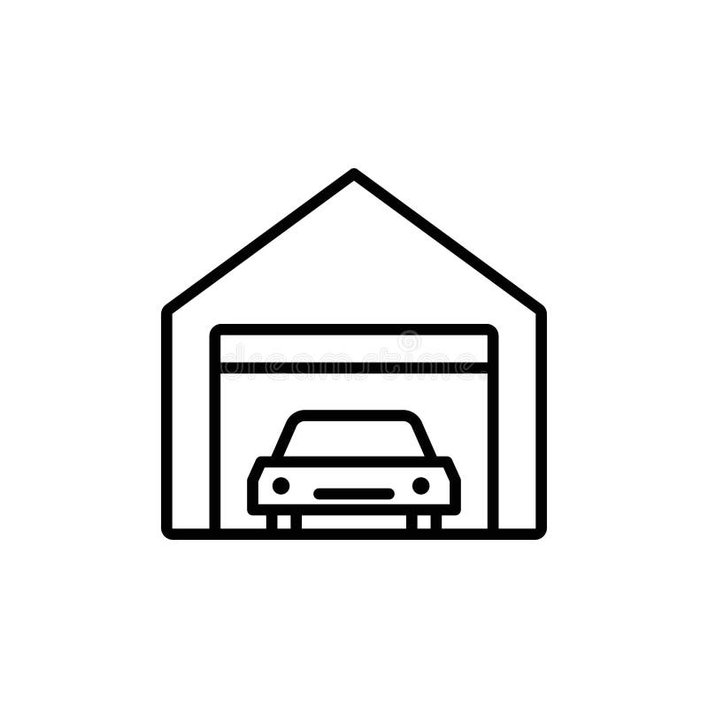 Garage Car Icon Set Vehicle Storage Illustrations for Home and ...