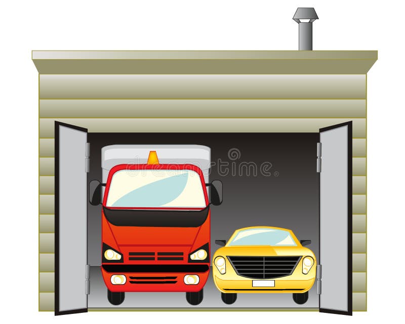 Garage with car stock vector. Illustration of garage - 77996501