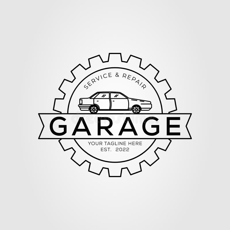 Garage Car or Vehicle Workshop Logo Vector Illustration Design Stock ...