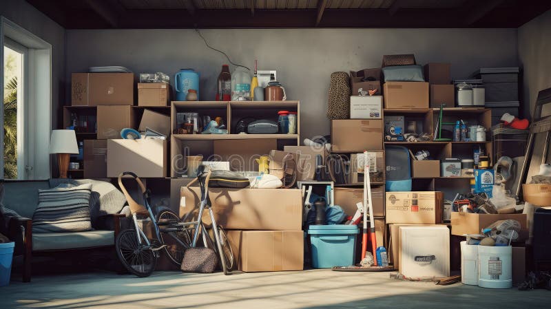Garage clutter house stock illustration. Illustration of cleanup ...