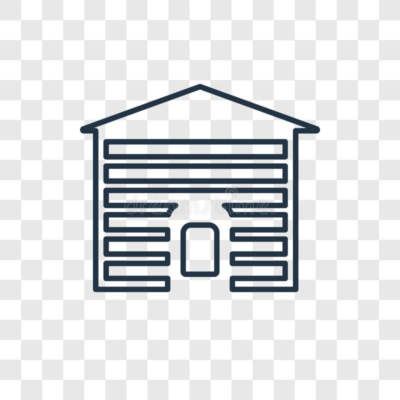 Garage Concept Vector Linear Icon Isolated on Transparent Background ...